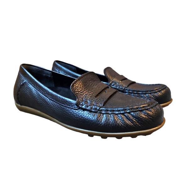 Vionic | Shoes | Vionic Marcy Black Pebbled Leather Penny Loafer 85 ...